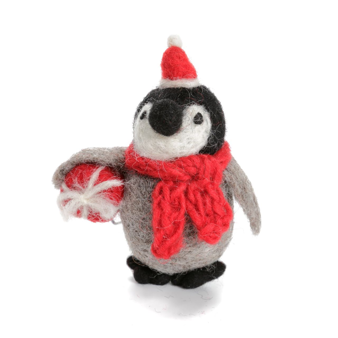 Baby Penguin with Present from Festive Felt