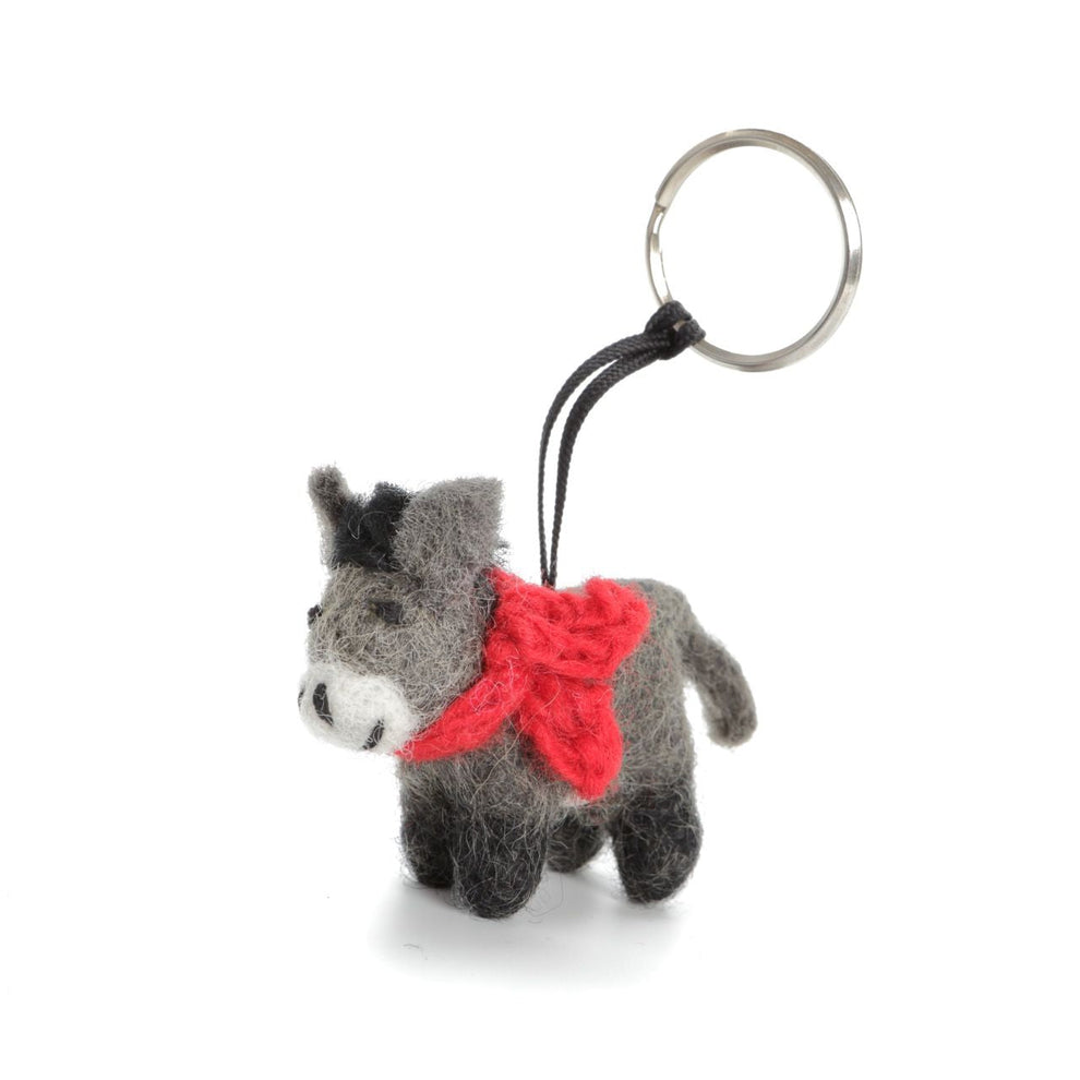Mini 3D Donkey Key Ring | Festive Felt