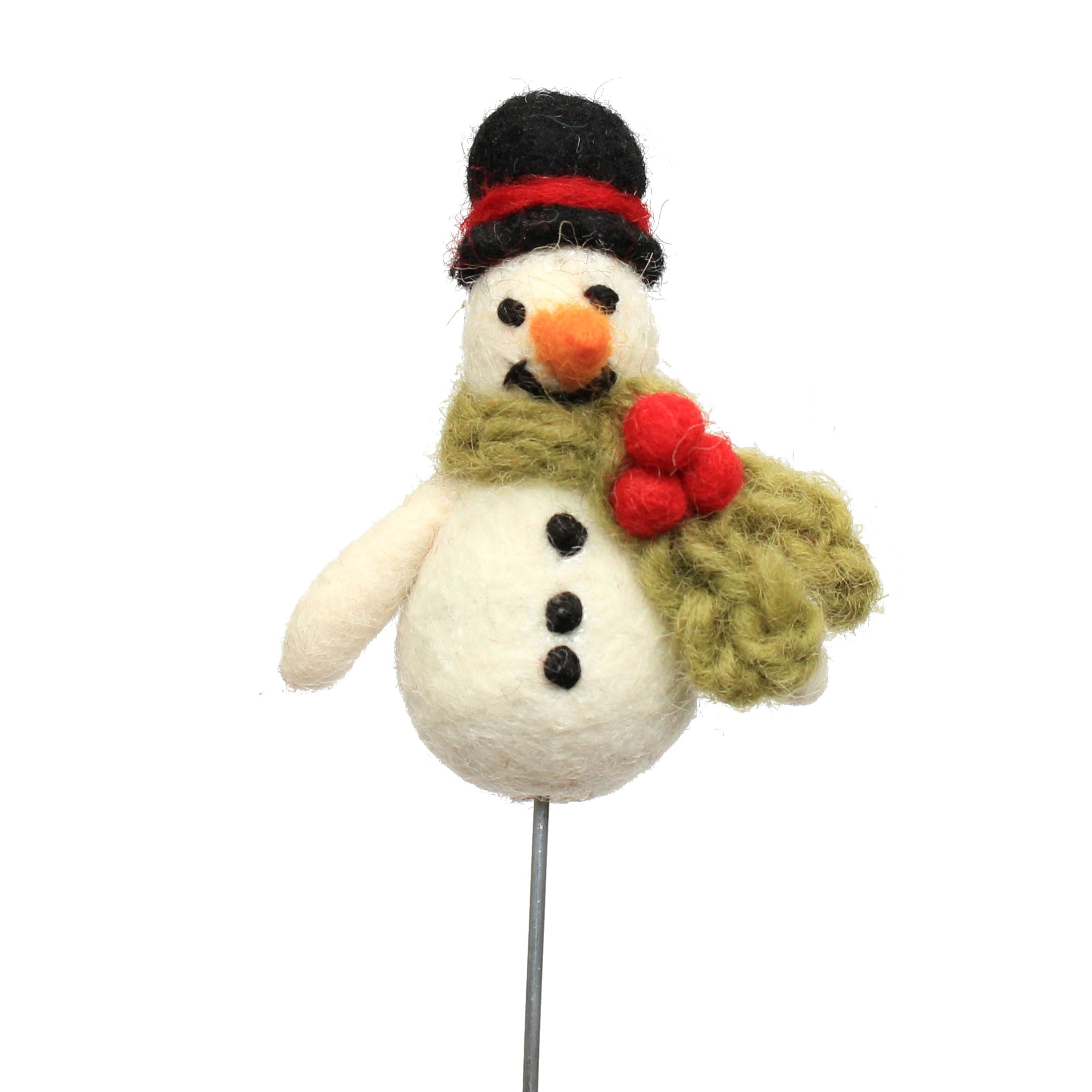 Mini Snowman on a Wire Felt Christmas Decoration from Festive Felt